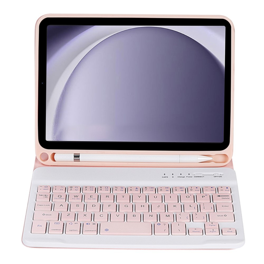 Tok + billentyűzet Samsung Galaxy Tab A9, Leather Pen Slot, rózsaszín ...